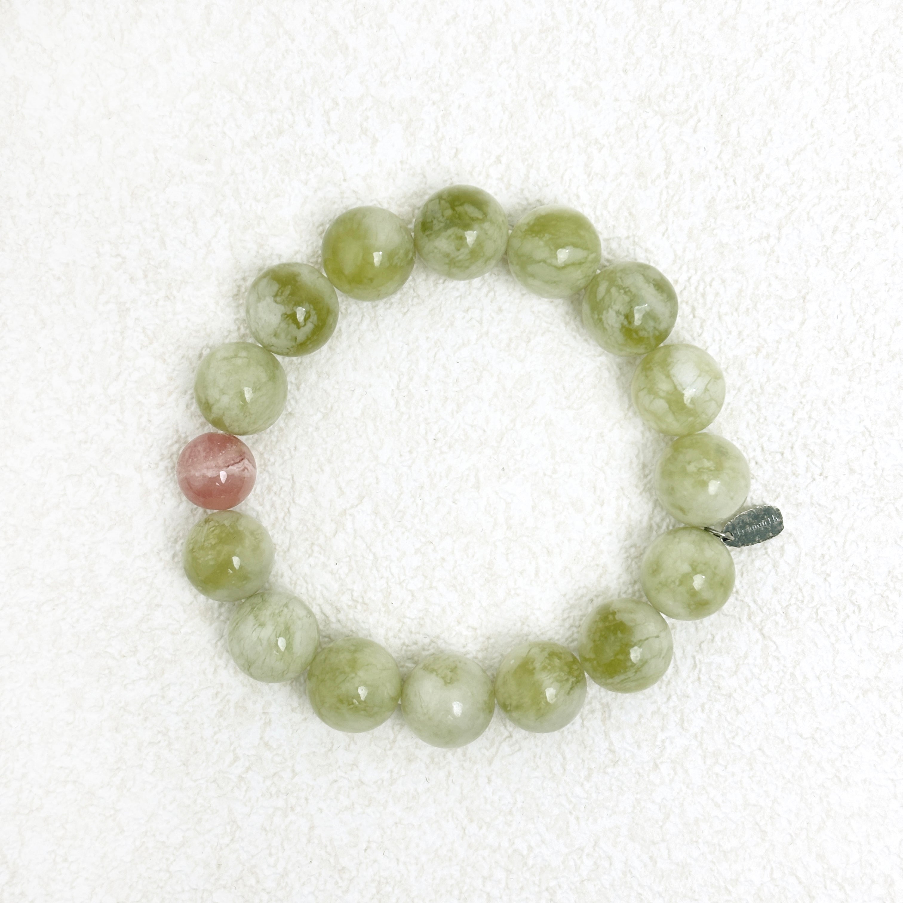 Emerald Sunset Jade & Rhodochrosite Bracelet | Natural Crystal Healing ...